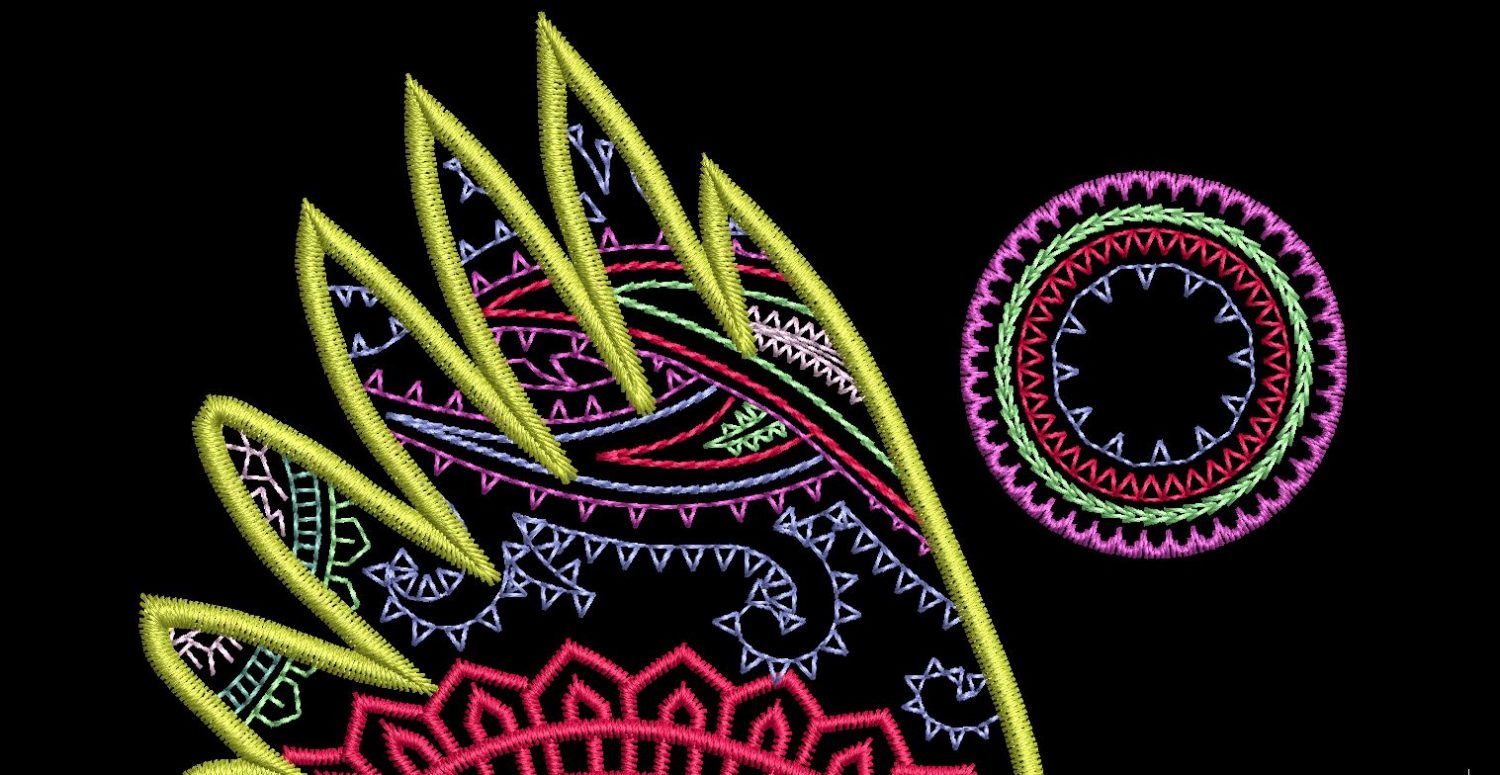 Extended Stitch Types In Machine Embroidery - Bean Stitch And Motif ...